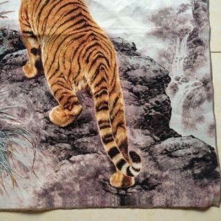 Tibetan Nepal Silk Embroidered Thangka - - Tiger | #159446