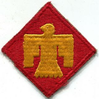 45TH INFANTRY DIVISION WW2 US Army Patch, Red Base Material | #1096201
