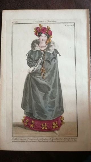 @ 2198 RARE FASHION FRENCH REGENCY DAME MODE COSTUME PARISIEN VICTORIAN ...