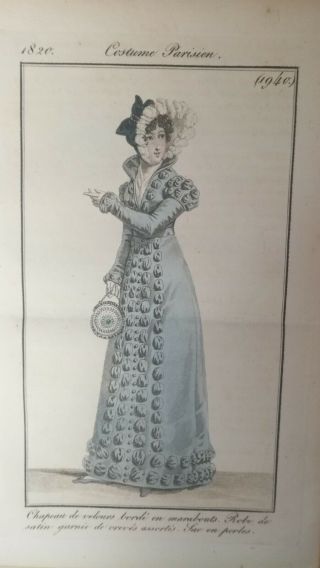 N°1949 / 1820 FRENCH REGENCY DAME MODE COSTUME PARISIEN VICTORIAN ...